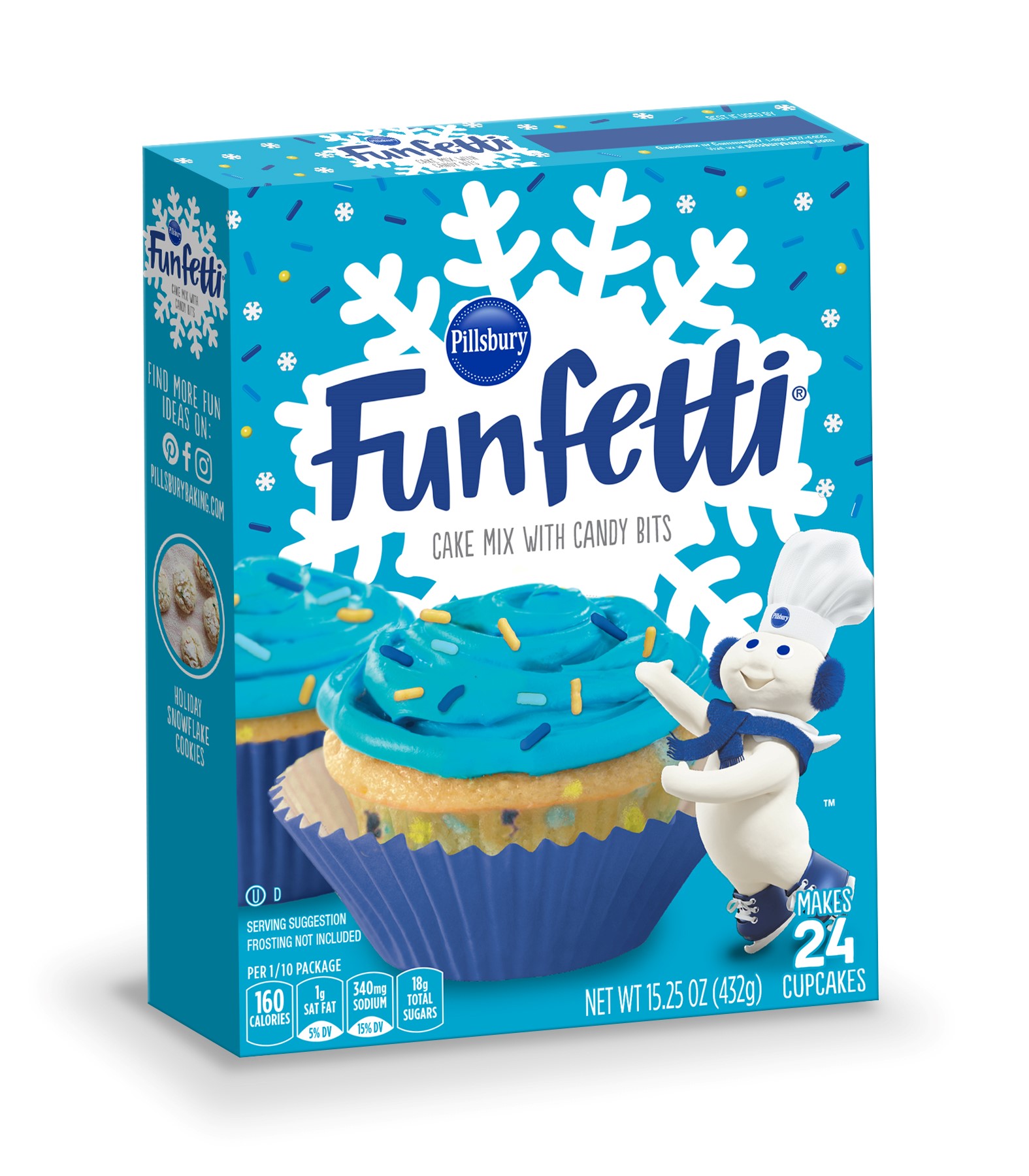 Funfetti Makes A Winter Vanilla Cake Mix With Blue Candy