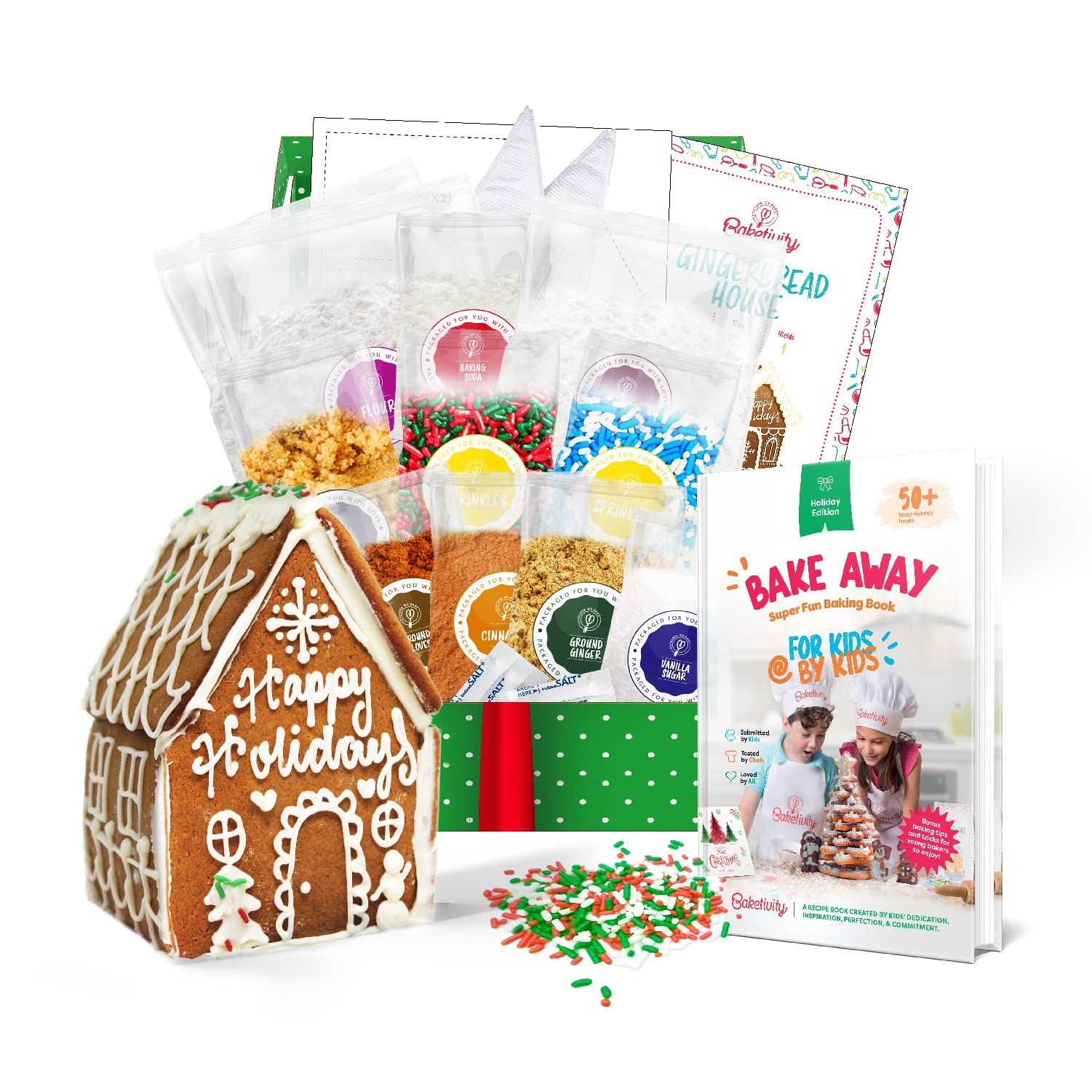 5ft Party Backdrop Gingerbread House Scene Setter Wall Decor Kit - 5 Ft ...